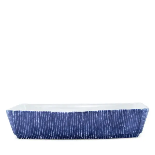 VIETRI Santorini Stripe Rectangular Baker - Blue