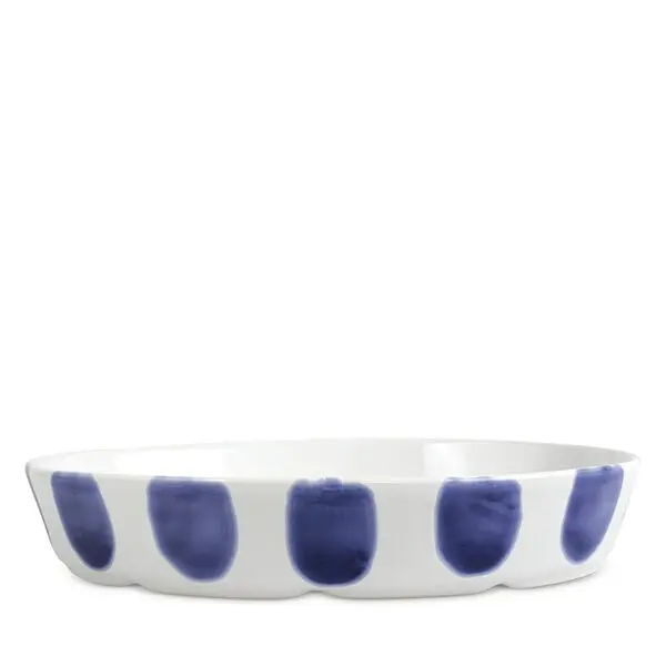 VIETRI Santorini Dot Oval Baker - Blue