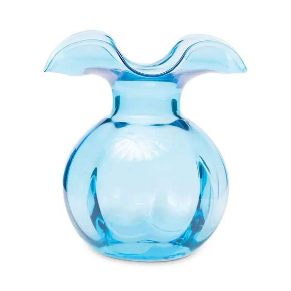 VIETRI Hibiscus Glass Bud Vase - Aqua