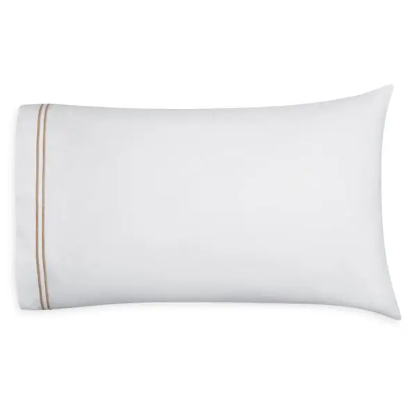 Frette Classic Standard Pillowcase Pair - White/khaki