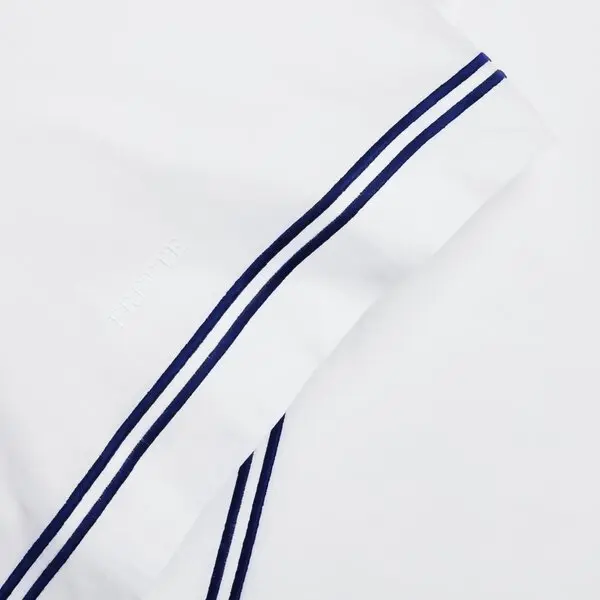 Frette Classic Standard Pillowcase Pair - White/navy