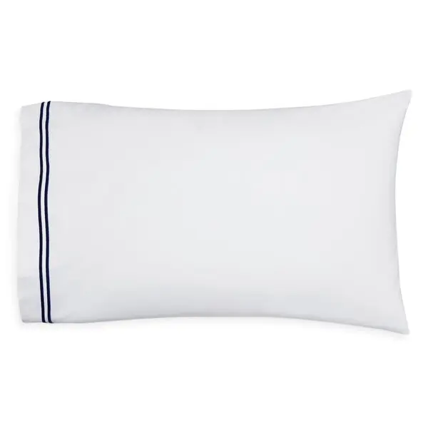 Frette Classic Standard Pillowcase Pair - White/navy