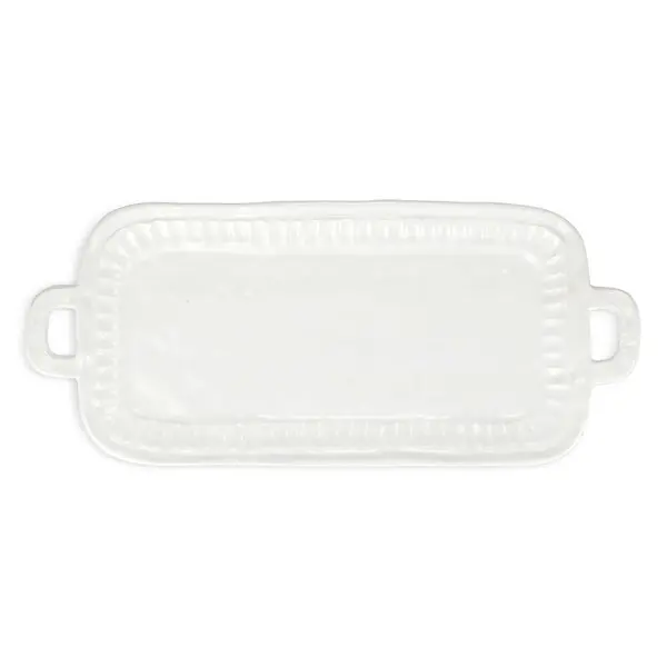 VIETRI Pietra Serena Handled Rectangular Platter - White