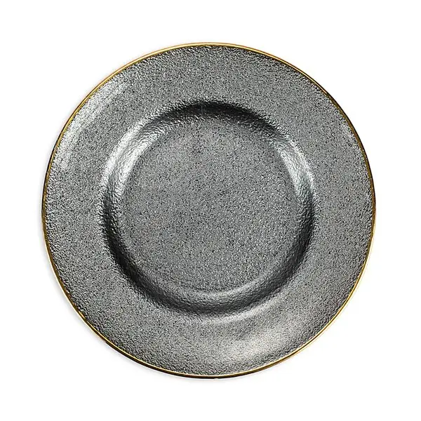 VIETRI Metallic Glass Salad Plate - Slate