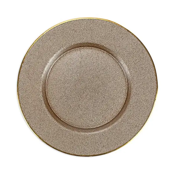 VIETRI Metallic Glass Service Plate Charger - Fawn
