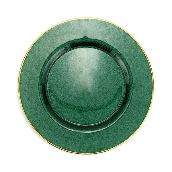 VIETRI Metallic Glass Service Plate Charger - Emerald
