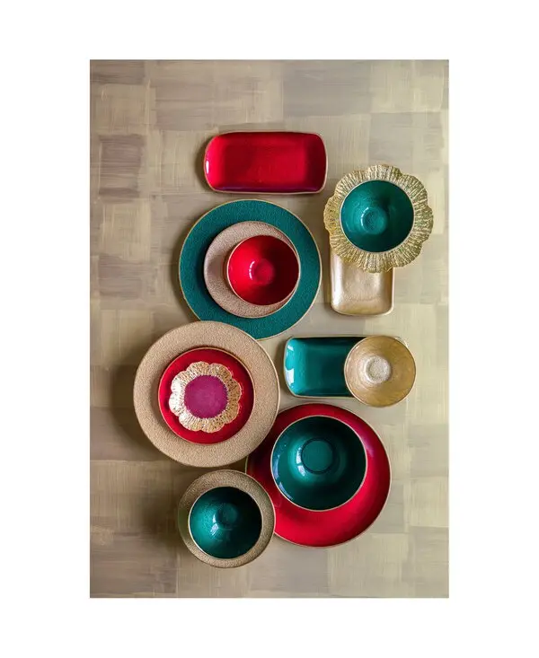 VIETRI Metallic Glass Service Plate Charger