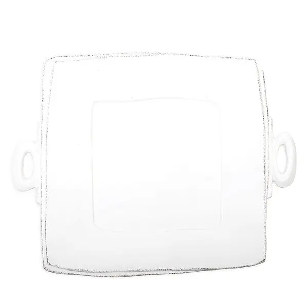VIETRI Lastra Square Handled Platter - White