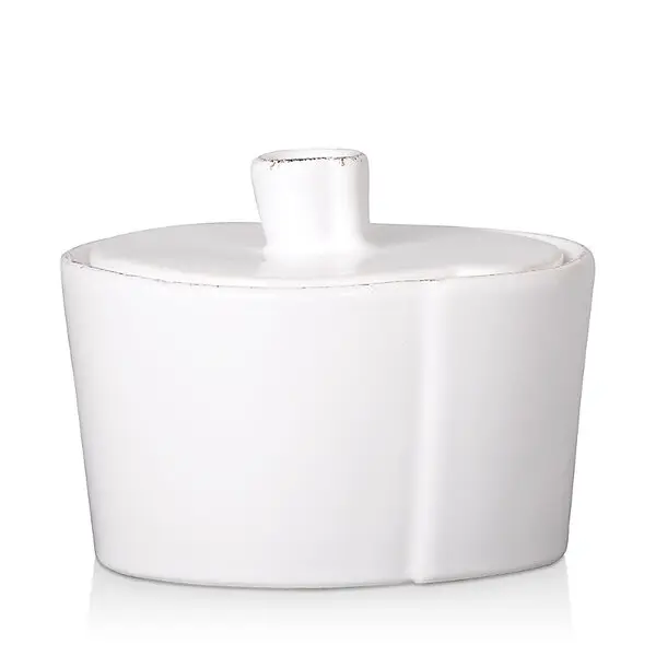 VIETRI Lastra Sugar Bowl - White