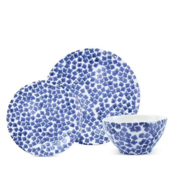 VIETRI Santorini Flower 3 Piece Place Setting - Blue