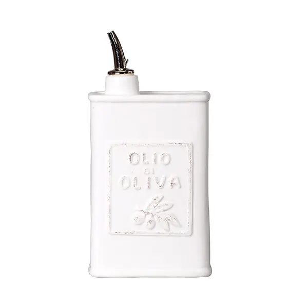 VIETRI Lastra Olive Oil Can - White