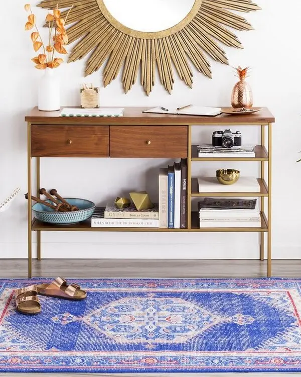 SURYA Zahra Area Rug, 3'6 X 5'6 - Blue/red/camel