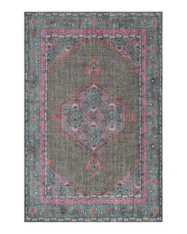 SURYA Zahra Area Rug, 3'6 X 5'6 - Charcoal/teal/pink