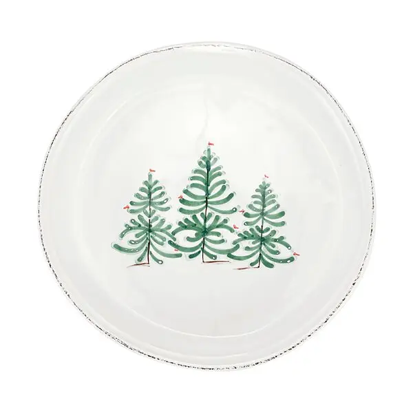 VIETRI Lastra Holiday Pie Dish - White