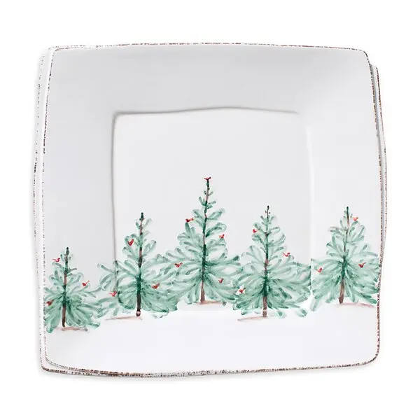 VIETRI Melamine Lastra Holiday Square Platter - White
