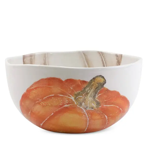 VIETRI Pumpkins Deep Serving Bowl - Orange