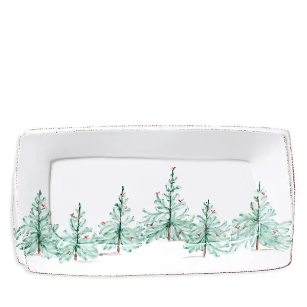 VIETRI Melamine Lastra Holiday Rectangular Platter - White