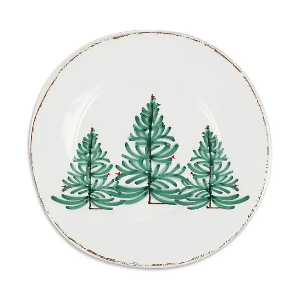 VIETRI Melamine Lastra Holiday Dinner Plate - White