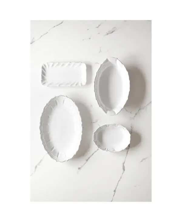 VIETRI Incanto Stone Ruffle Rectangular Tray
