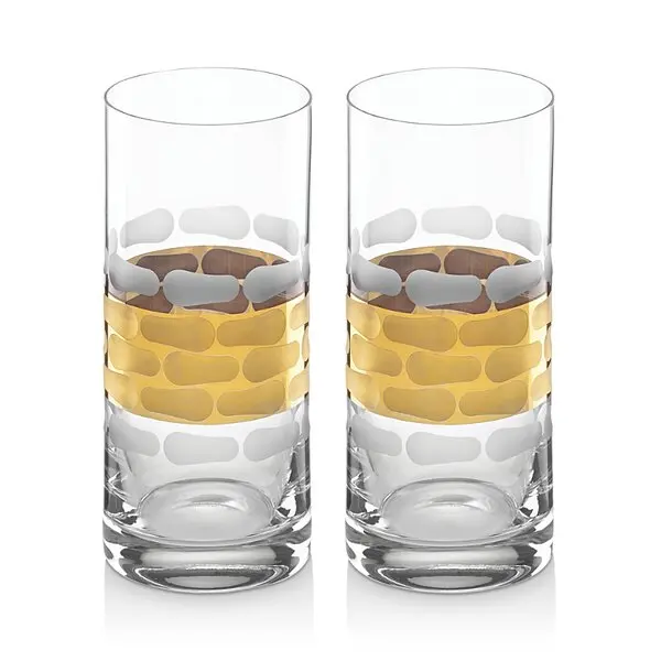 MICHAEL WAINWRIGHT Truro Highball Glass Set Of 2 - Clear/gold