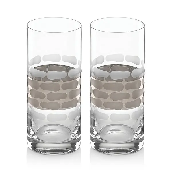 MICHAEL WAINWRIGHT Truro Highball Glass Set Of 2 - Clear/platinum
