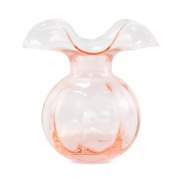 VIETRI Hibiscus Glass Medium Fluted Vase - Light Pink