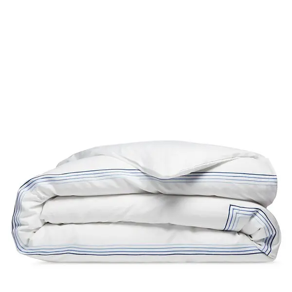 Frette Cruise Duvet Cover, King Exclusive - White/sky Blue
