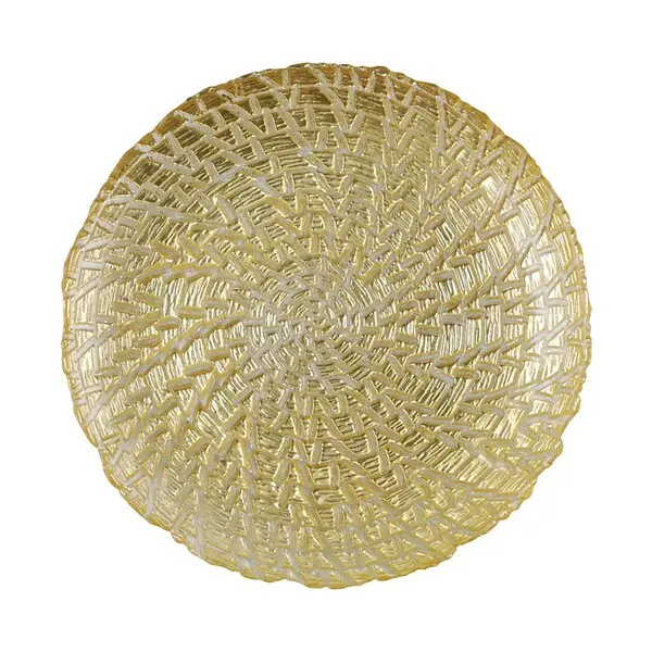 VIETRI Rufolo Glass Crocodile Salad Plate - Gold