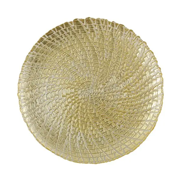 VIETRI Rufolo Glass Crocodile Service Plate/charger - Gold