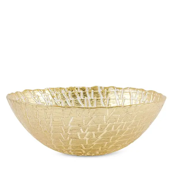 VIETRI Rufolo Glass Crocodile Small Bowl - Gold
