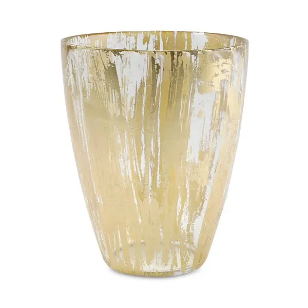 VIETRI Rufolo Glass Brushstroke Vase - Gold