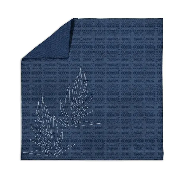 NOHO HOME Ho'o Hiamoe Cotton Comforter, Queen - Navy