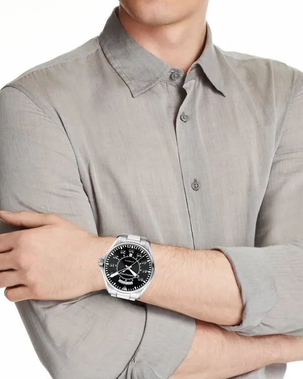 Hamilton Pilot Khaki Aviation 42mm Watch - Black/silver