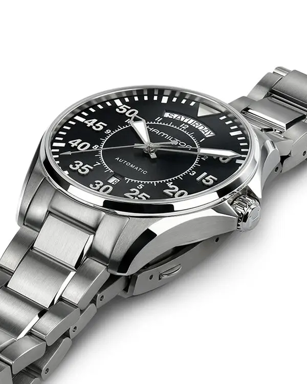 Hamilton Pilot Khaki Aviation 42mm Watch - Black/silver
