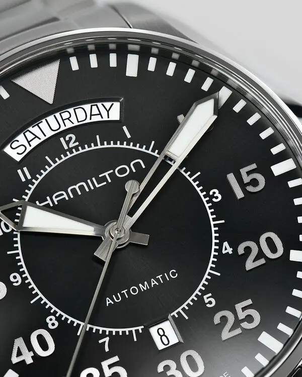 Hamilton Pilot Khaki Aviation 42mm Watch - Black/silver