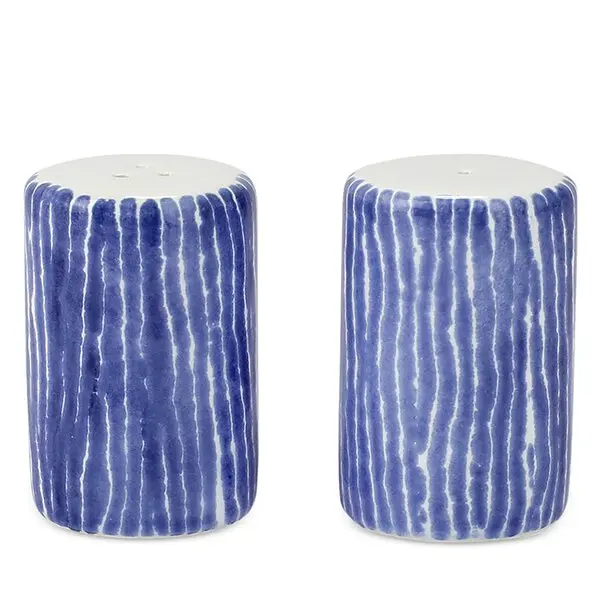 VIETRI Santorini Striped Salt & Pepper Shakers - Blue