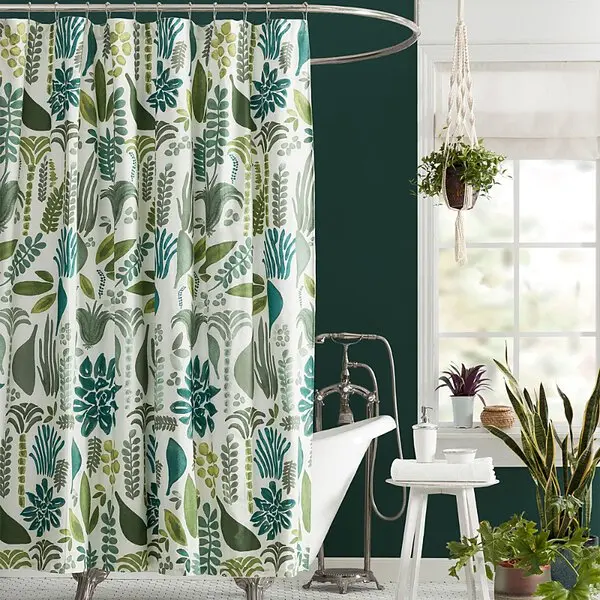 JUNGALOW Justina Blakeney Jardin Shower Curtain - Green