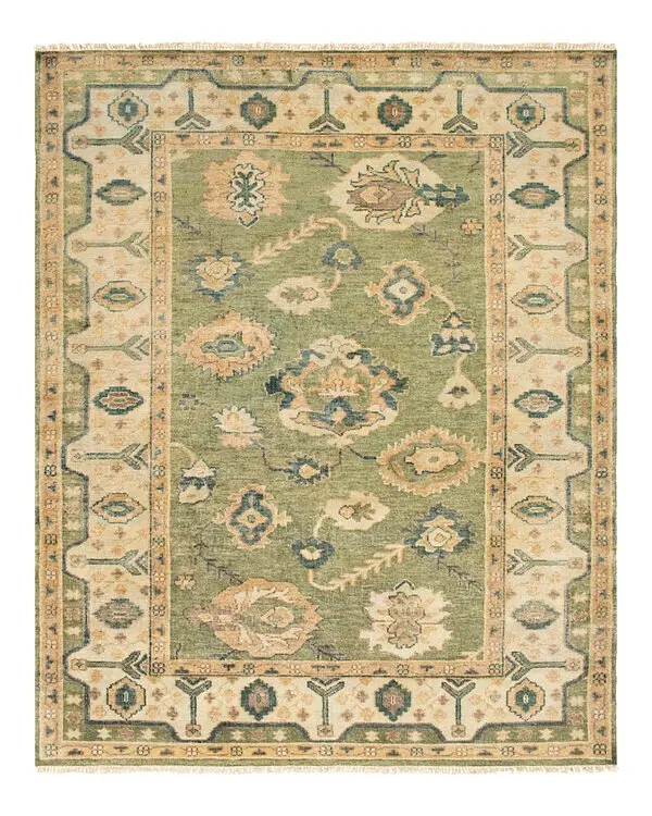 SURYA Hillcrest Hil-9017 Area Rug, 5'6 X 8'6 - Dark Green/yellow/teal