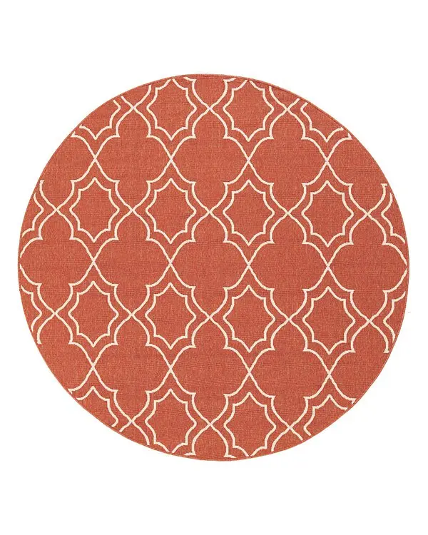 LIVABLISS Alfresco Alf A Round Area Rug, 5'3 X 5'3 - Rust