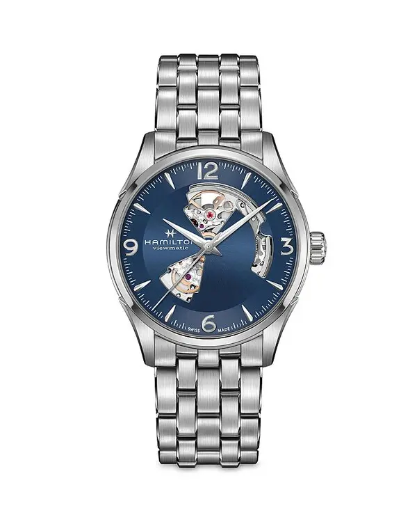 Hamilton Jazzmaster Open Heart Watch - Blue/silver