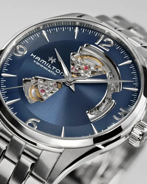 Hamilton Jazzmaster Open Heart Watch - Blue/silver