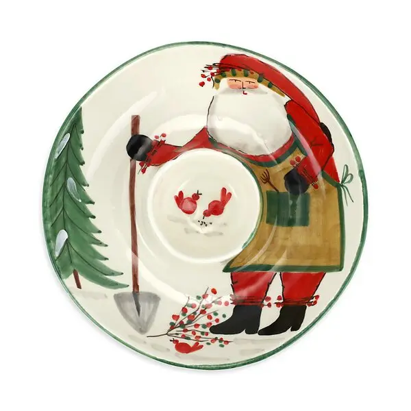 VIETRI Old St. Nick Chip And Dip - Multi