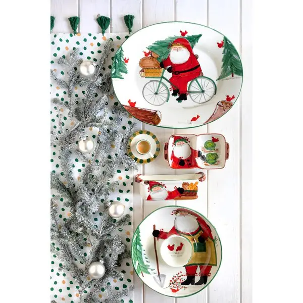 VIETRI Old St. Nick Chip And Dip