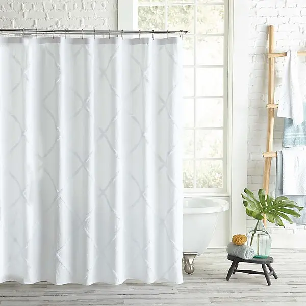 PERI HOME Lattice Shower Curtain - White