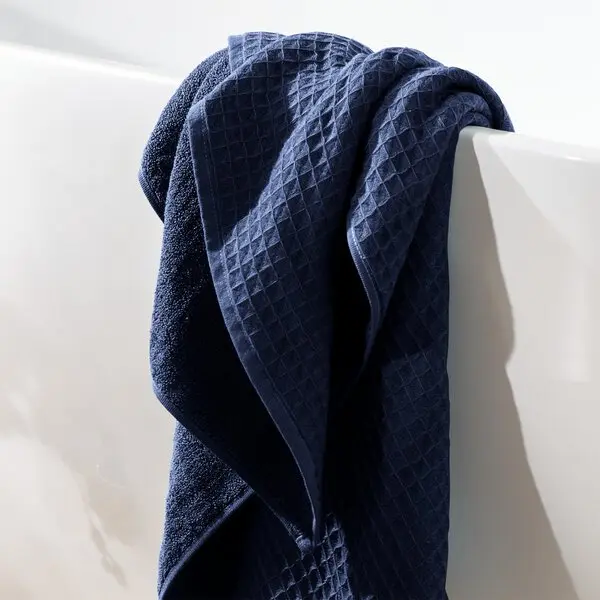 UCHINO Waffle Twist Bath Towel - Indigo