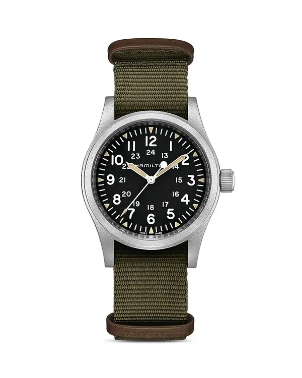 Hamilton Mechanical Khaki Field Watch - Black/green