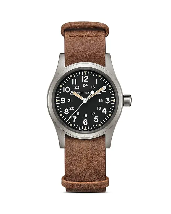 Hamilton Khaki Field Mechanical Watch 38mm - Black/brown
