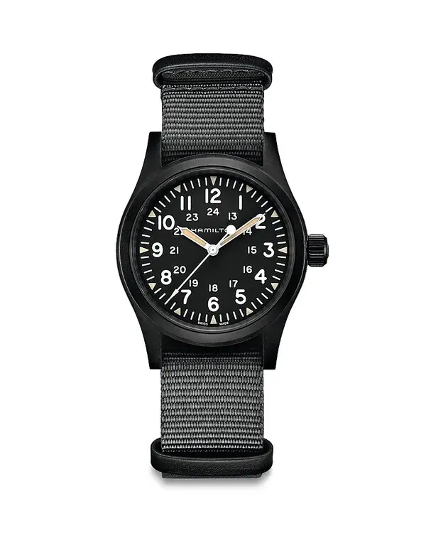 Hamilton Khaki Field Mechanical 38mm Strap Watch - Black