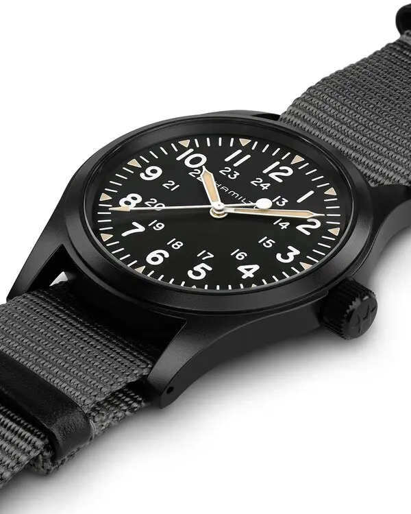 Hamilton Khaki Field Mechanical 38mm Strap Watch - Black