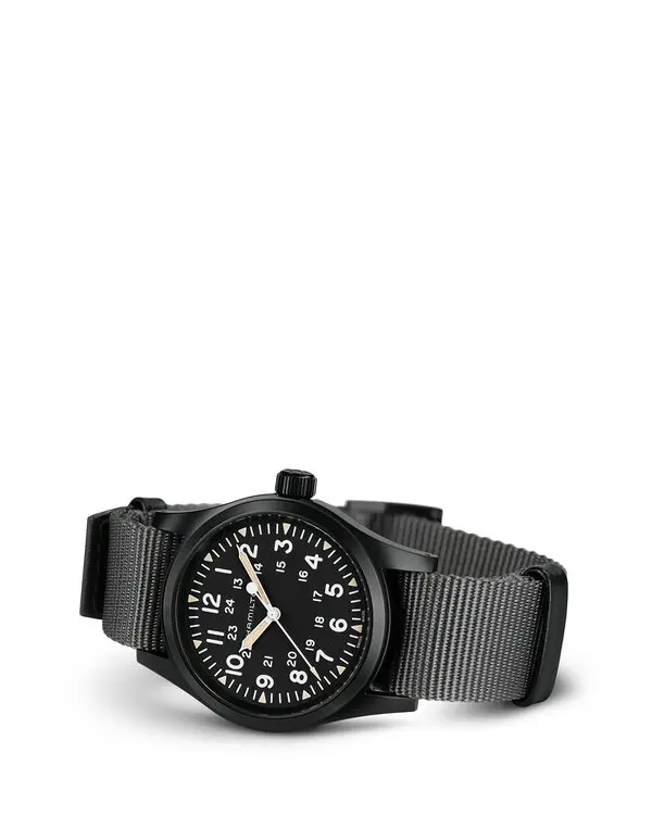 Hamilton Khaki Field Mechanical 38mm Strap Watch - Black